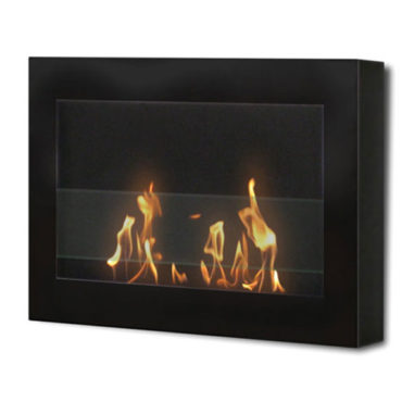 SoHo Wall Mount Fireplace in Black - Anywhere Fireplace