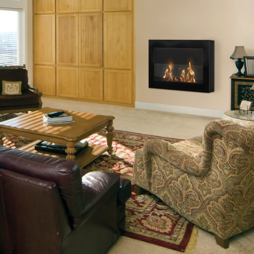 SoHo Wall Mount Fireplace in Black - Anywhere Fireplace